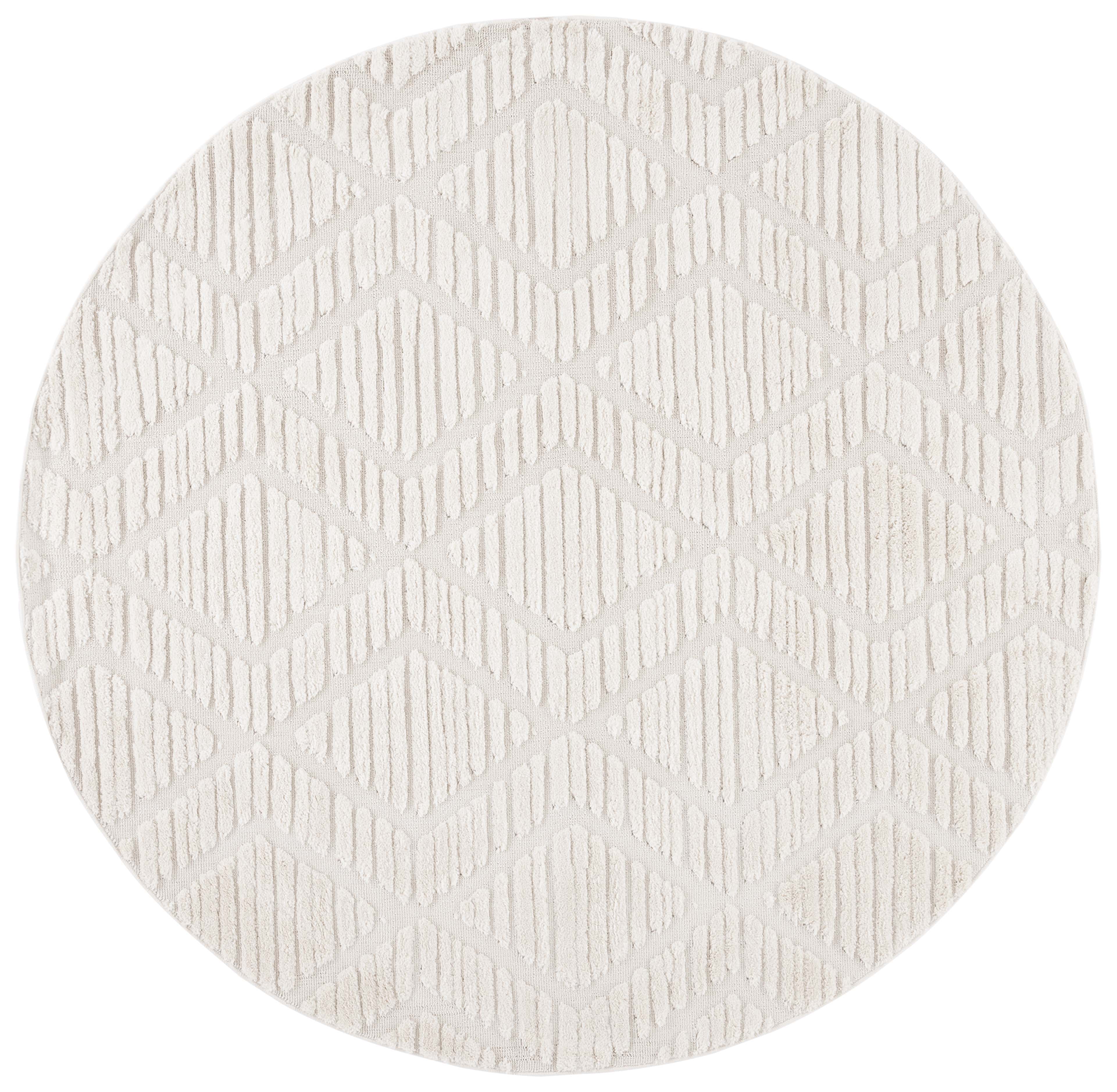 SAFAVIEH Urban Drew High Low Trellis with Fringe Area Rug, Ivory, 6'7 ...