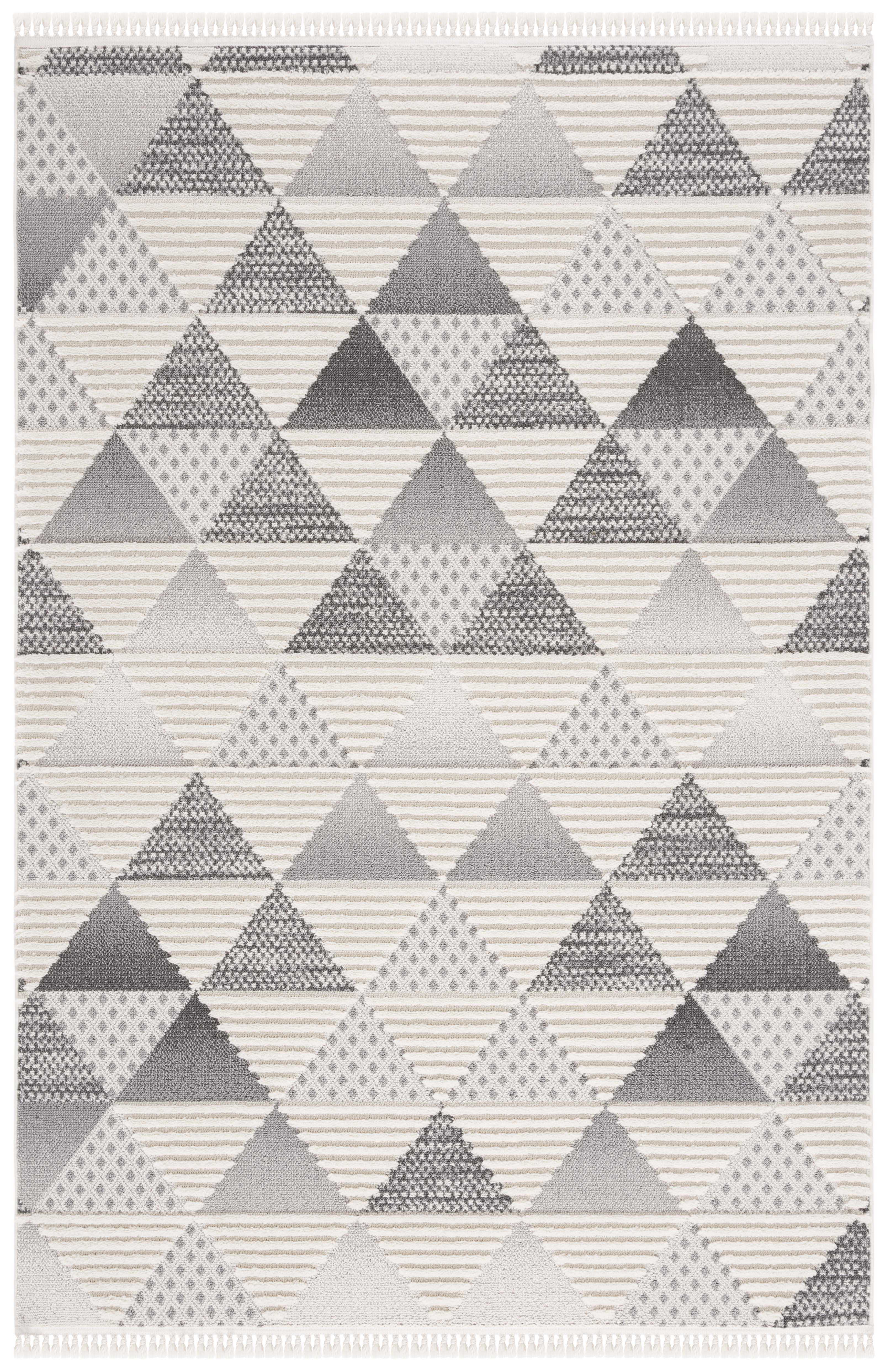 SAFAVIEH Urban Seachlann High Low Triangles with Fringe Area Rug, Grey ...