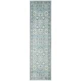 SAFAVIEH Valencia Gemina Floral Bordered Polyester Runner Rug, Alpine ...