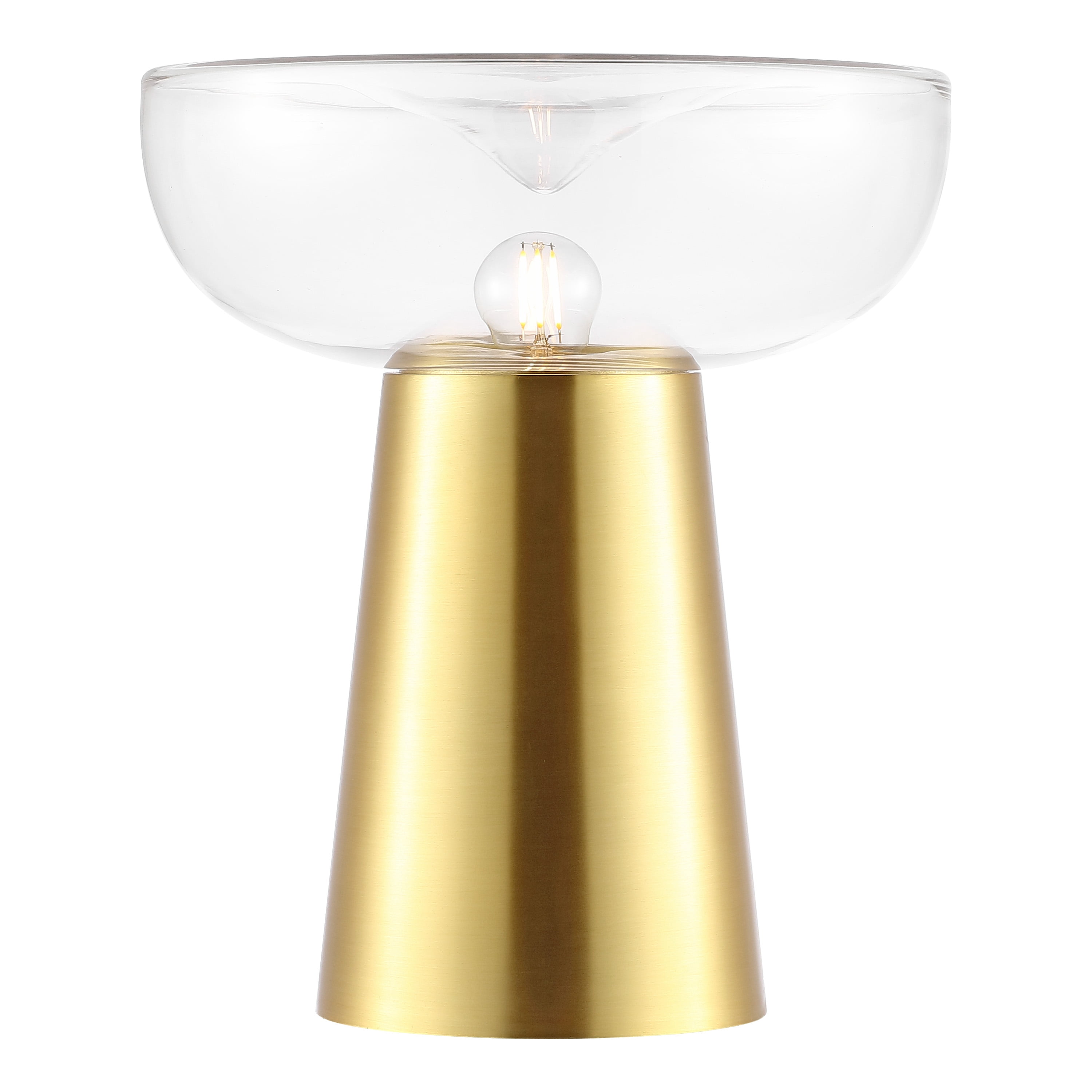 SAFAVIEH Vassar 13 in. Modern Brass Iron Table Lamp with Clear Shade ...