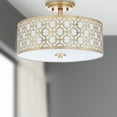 SAFAVIEH Vera 3-Light Chain-Link 15 in. Dia. Flush Mount, Gold ...