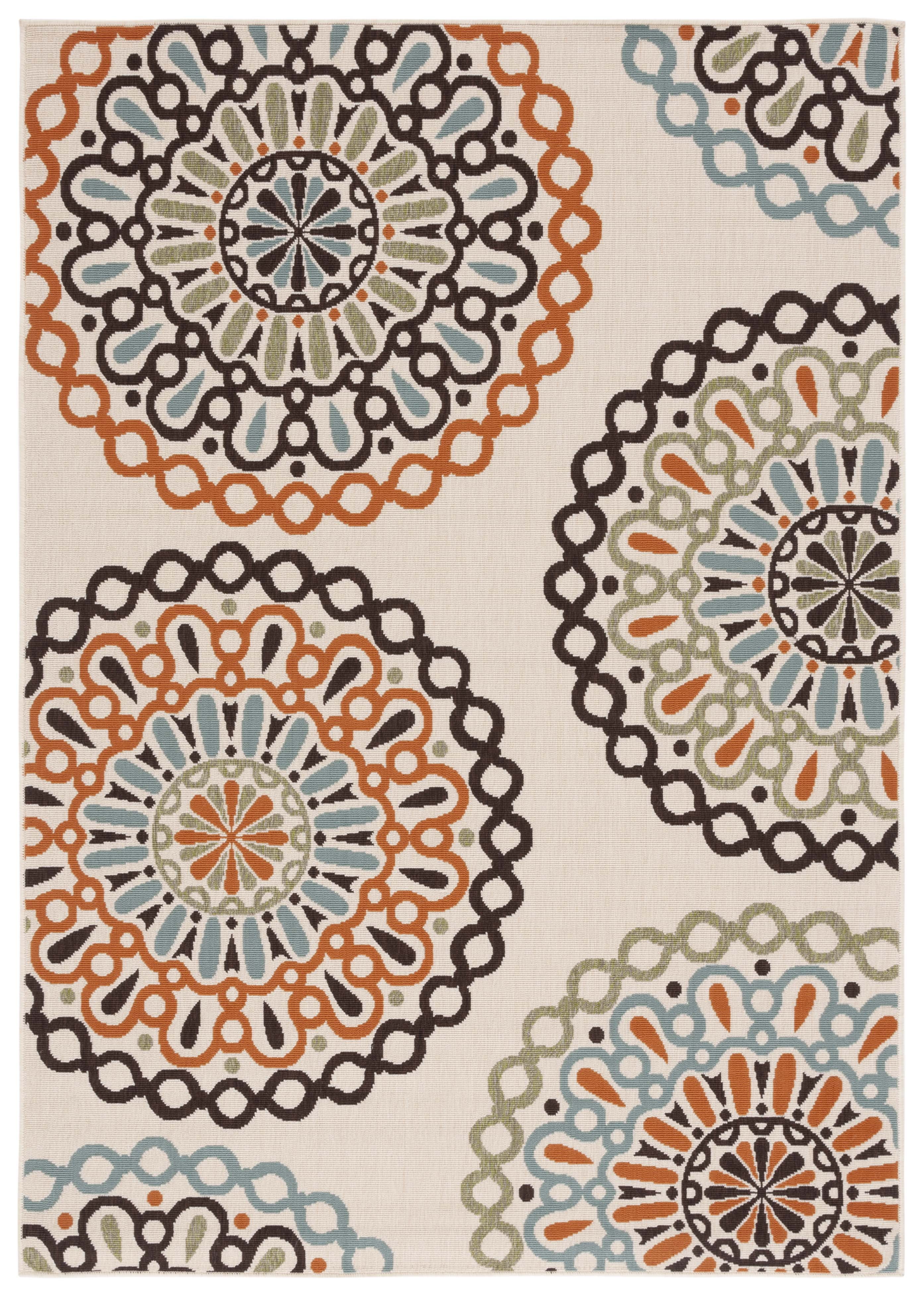 SAFAVIEH Veranda Axum Geometric Indoor/Outdoor Area Rug, Cream ...