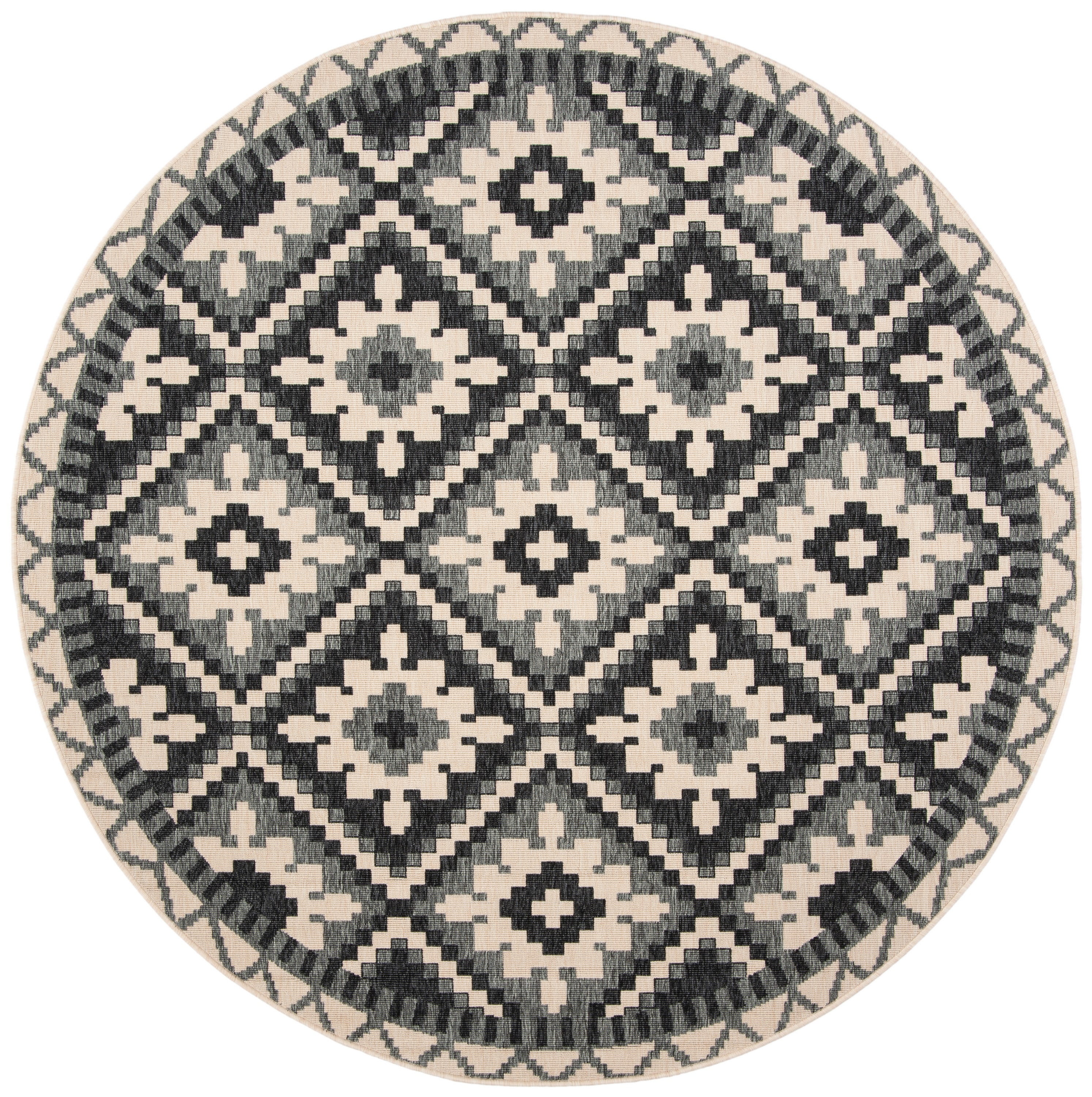 SAFAVIEH Veranda Johann Geometric Indoor/Outdoor Area Rug, Beige/Grey ...