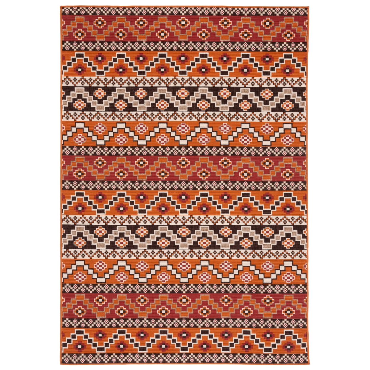 SAFAVIEH Veranda Luwig Geometric Indoor/Outdoor Area Rug, Rust/Red, 2 ...