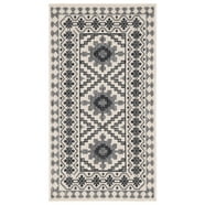 Nourison Caribbean Indoor/Outdoor Geometric Floral Navy 4' x ROUND Area ...