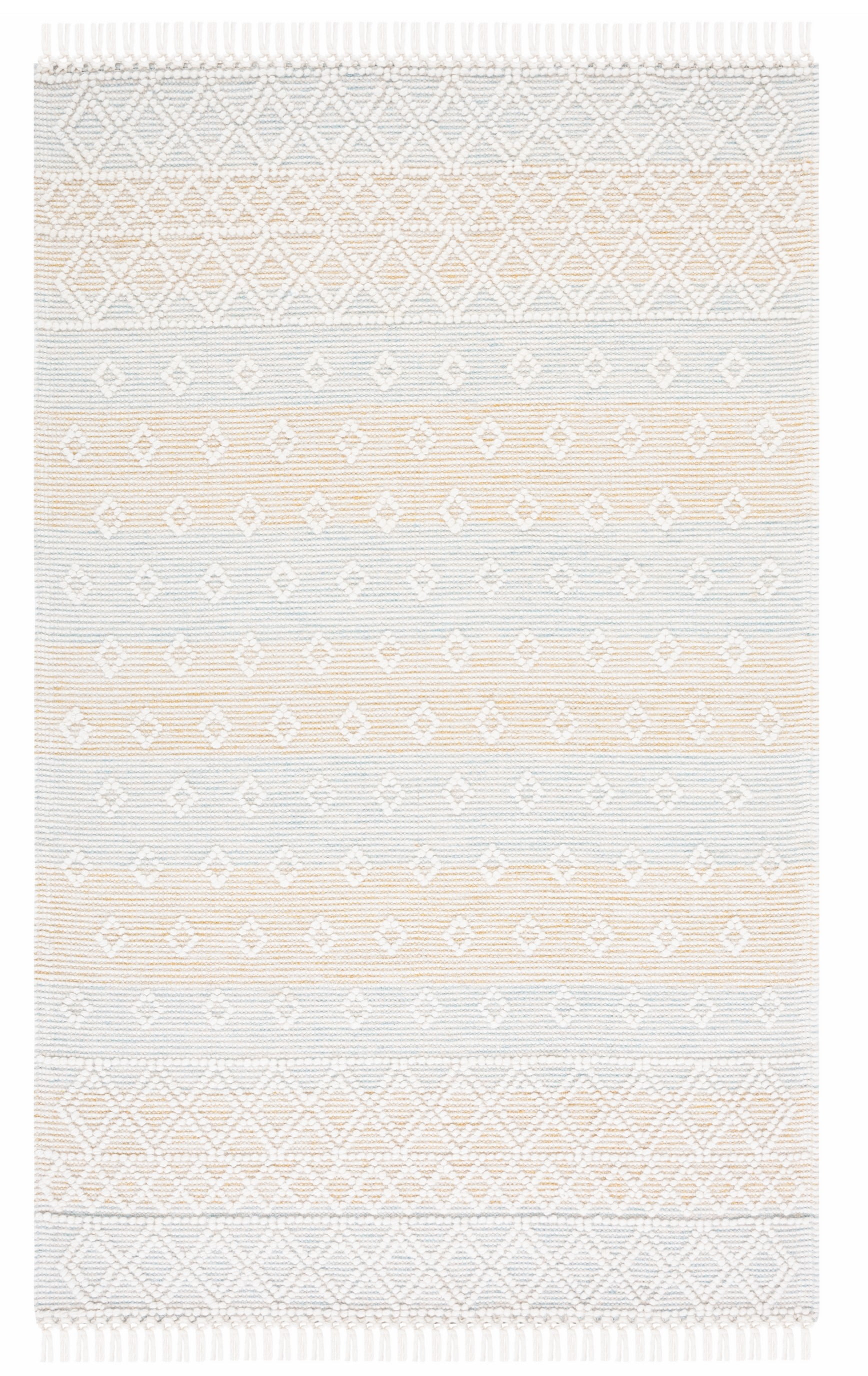 SAFAVIEH Vermont Wight Trellis Area Rug, Light Blue/Yellow, 5' x 8 ...