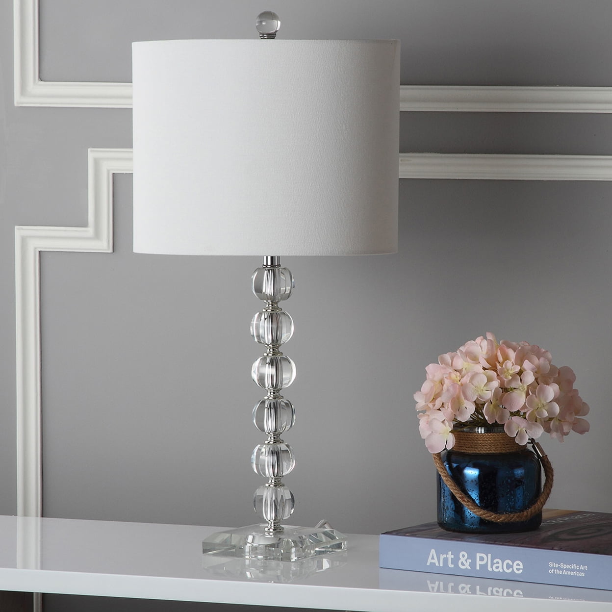 SAFAVIEH Victoria 25 in. H Crystal Ball Table Lamp, Clear, Set of 2 ...