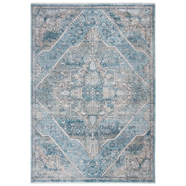SAFAVIEH Victoria Jackalyn Floral Bordered Area Rug, Blue/Grey, 4' x 6 ...