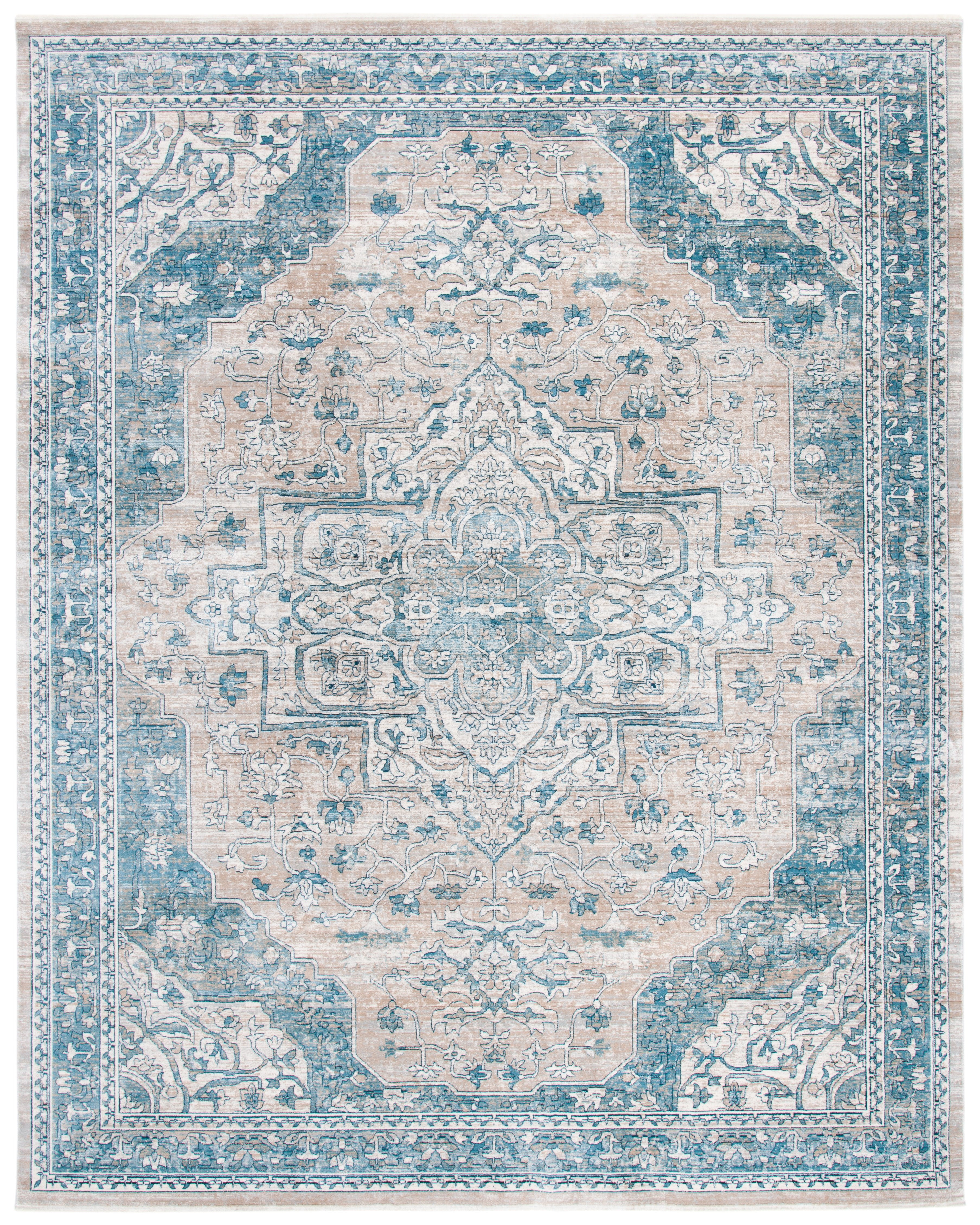 SAFAVIEH Victoria Corine Medallion Area Rug, Blue/Gray, 8' x 10 ...