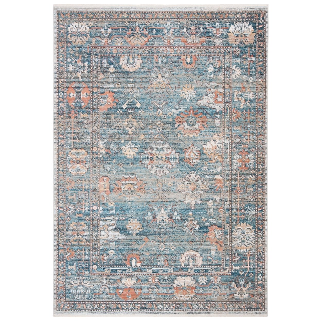 SAFAVIEH Victoria Michayla Floral Bordered Runner, 2'2" x 6', Blue ...