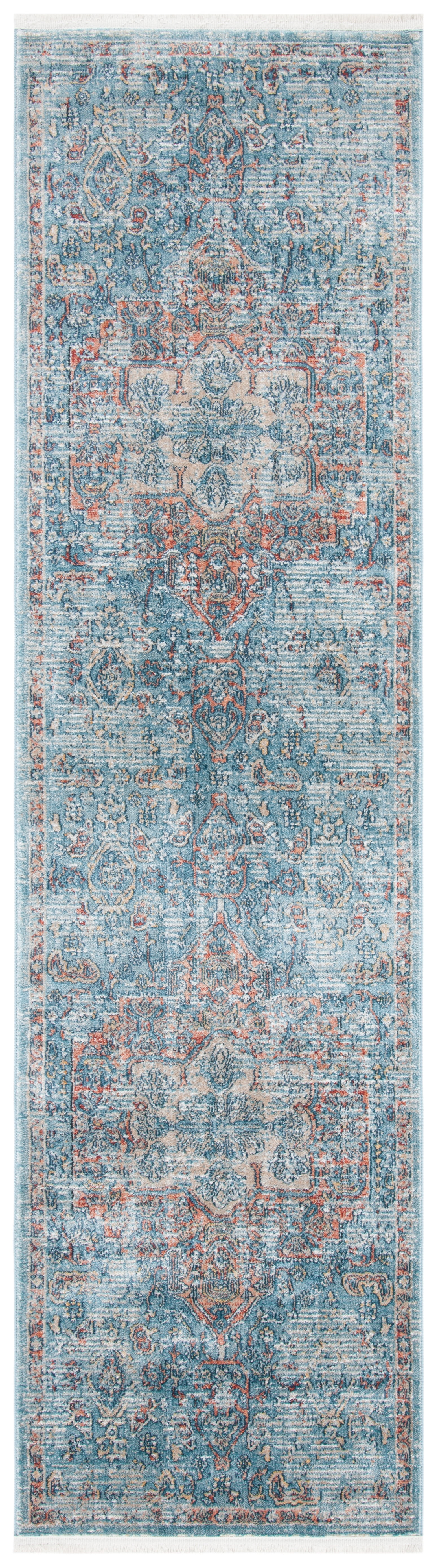 SAFAVIEH Victoria Stephanie Floral Bordered Runner, 2'2" x 6', Navy/Red ...