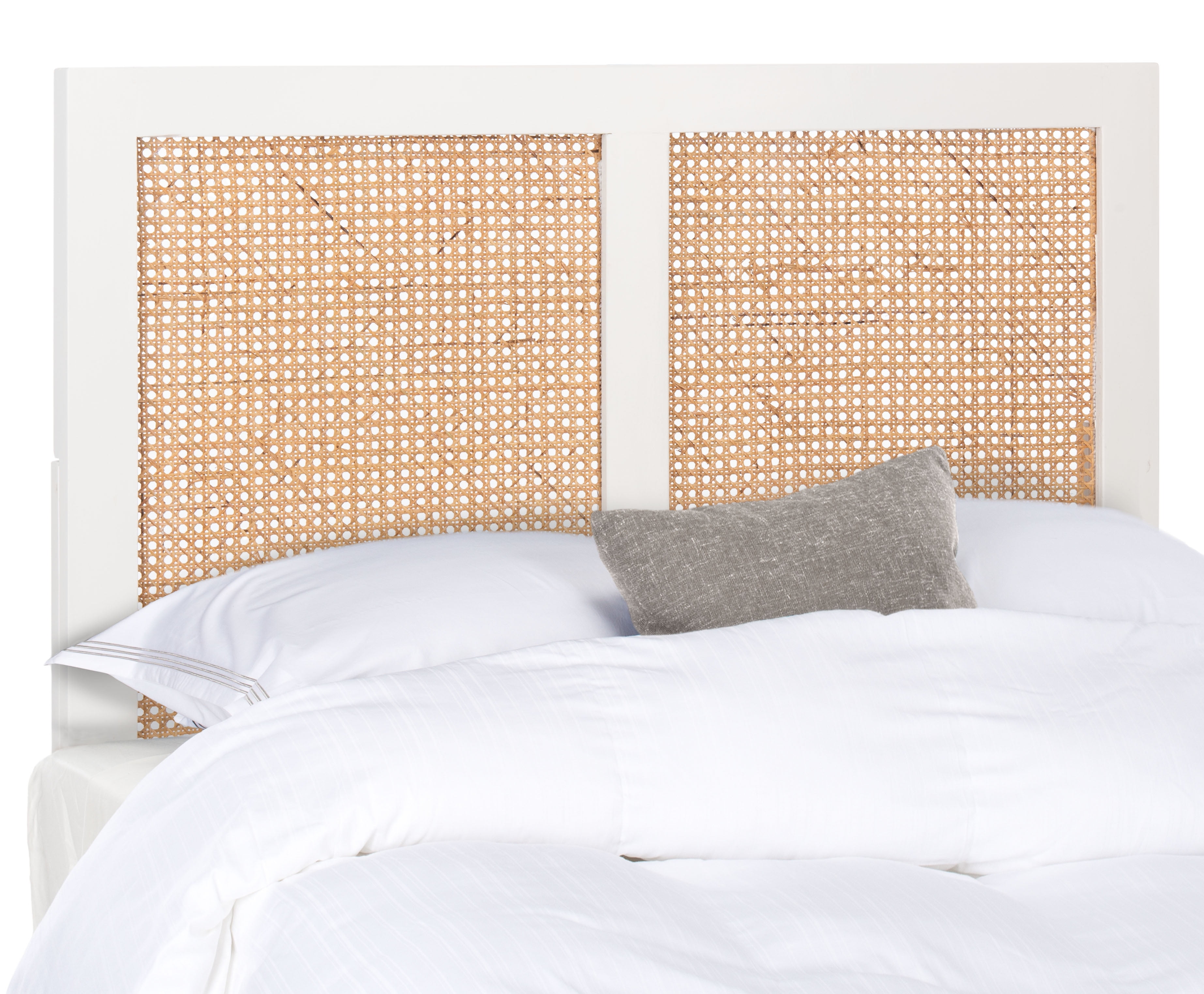 SAFAVIEH Vienna Cane Farmhouse Wood Headboard, Twin, White Wash ...