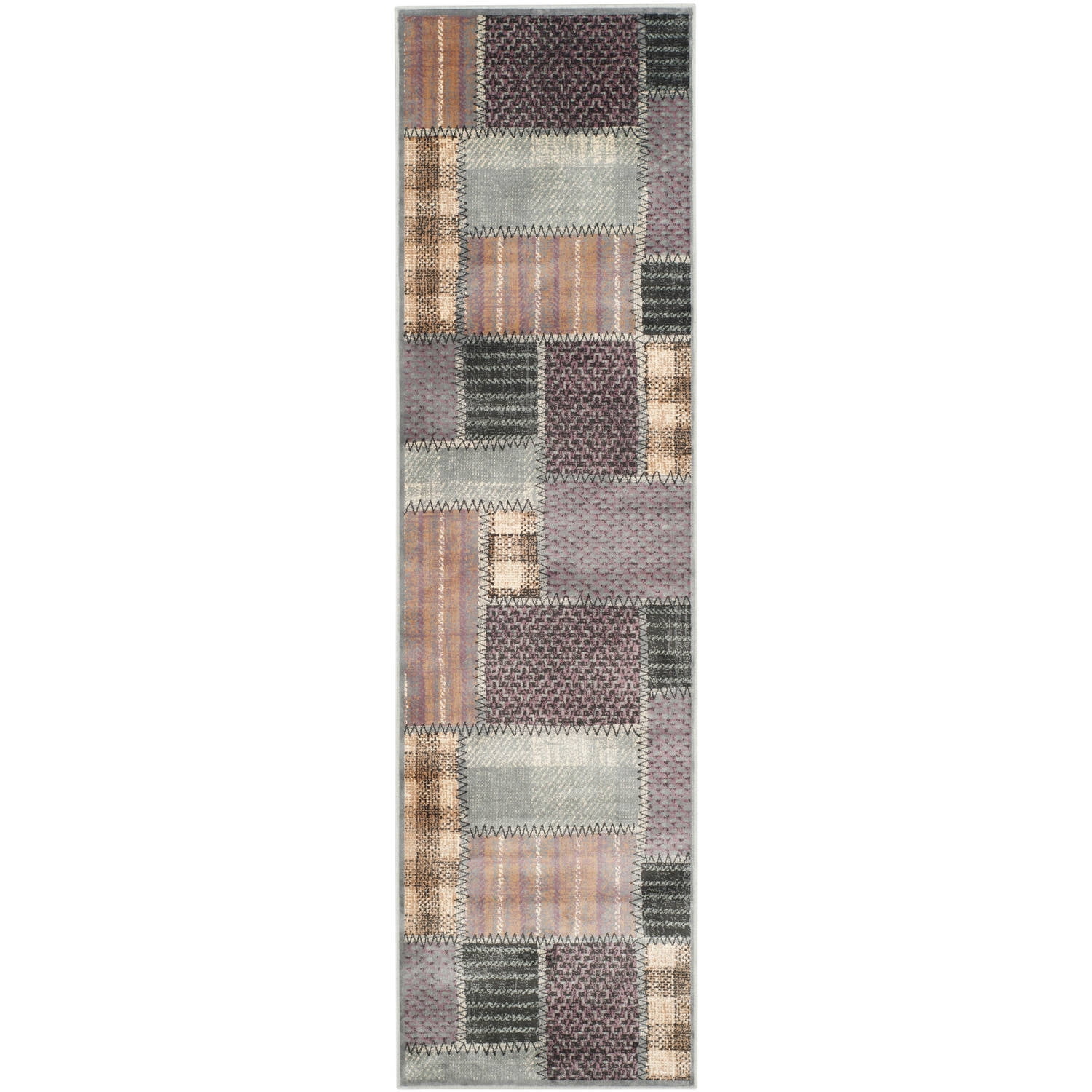 SAFAVIEH Vintage Caolan Geometric Plaid Runner Rug, Light Blue, 2'2" x ...