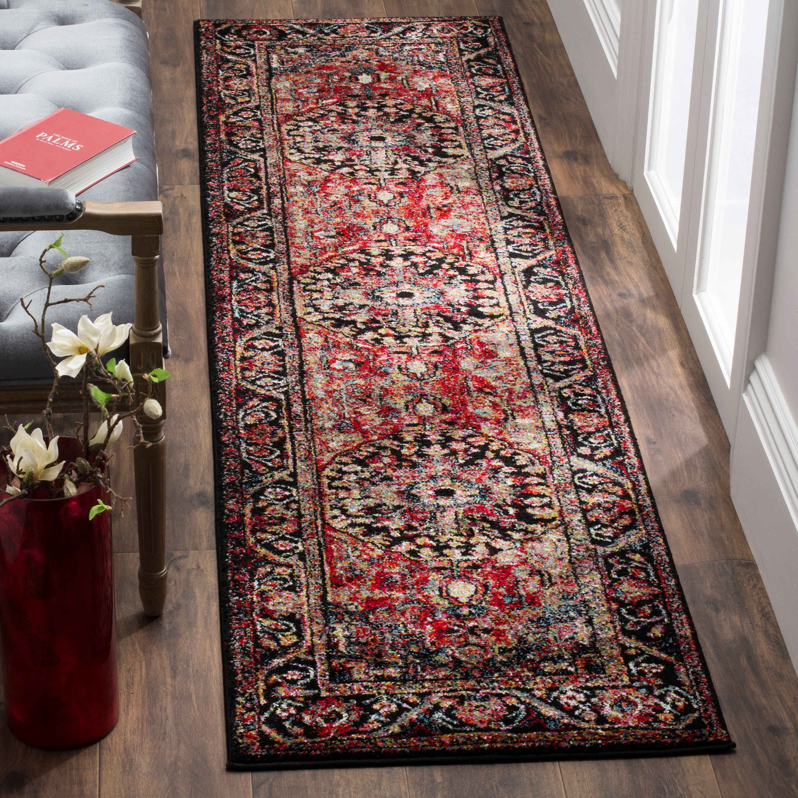 SAFAVIEH Vintage Hamadan Farran Traditional Runner Rug, Red/Multi, 2'3 ...