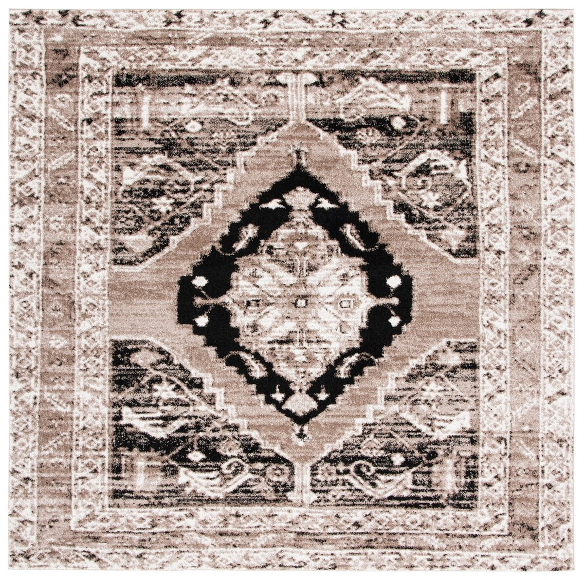 SAFAVIEH Vintage Hamadan Keighley Oriental Area Rug, Brown/Ivory, 6'7 ...