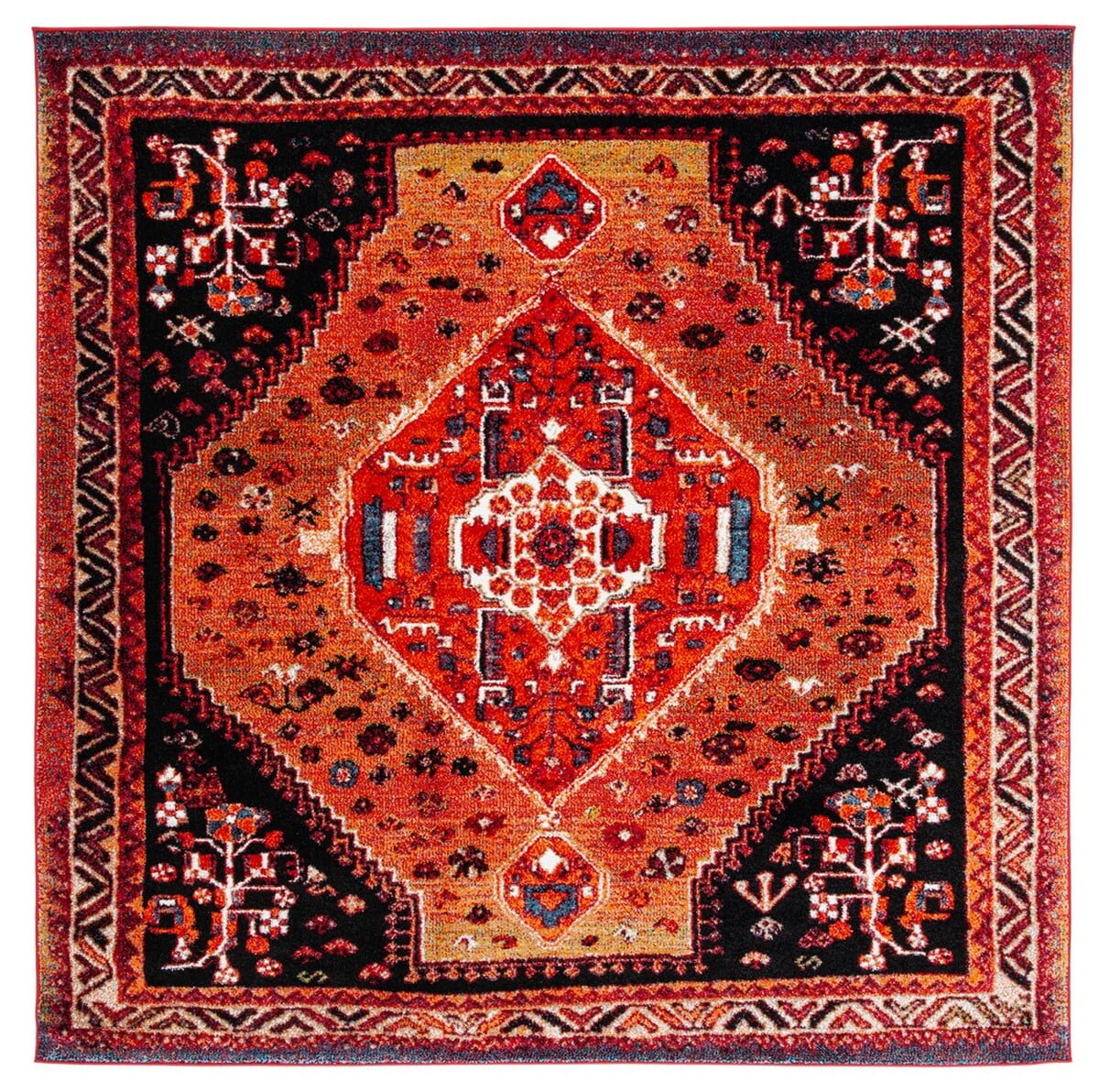 SAFAVIEH Vintage Hamadan Keighley Oriental Area Rug, Orange/Red, 6'7" x ...