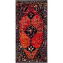 SAFAVIEH Vintage Hamadan Edin Traditional Area Rug, Red/Multi, 5'3" x 7 ...