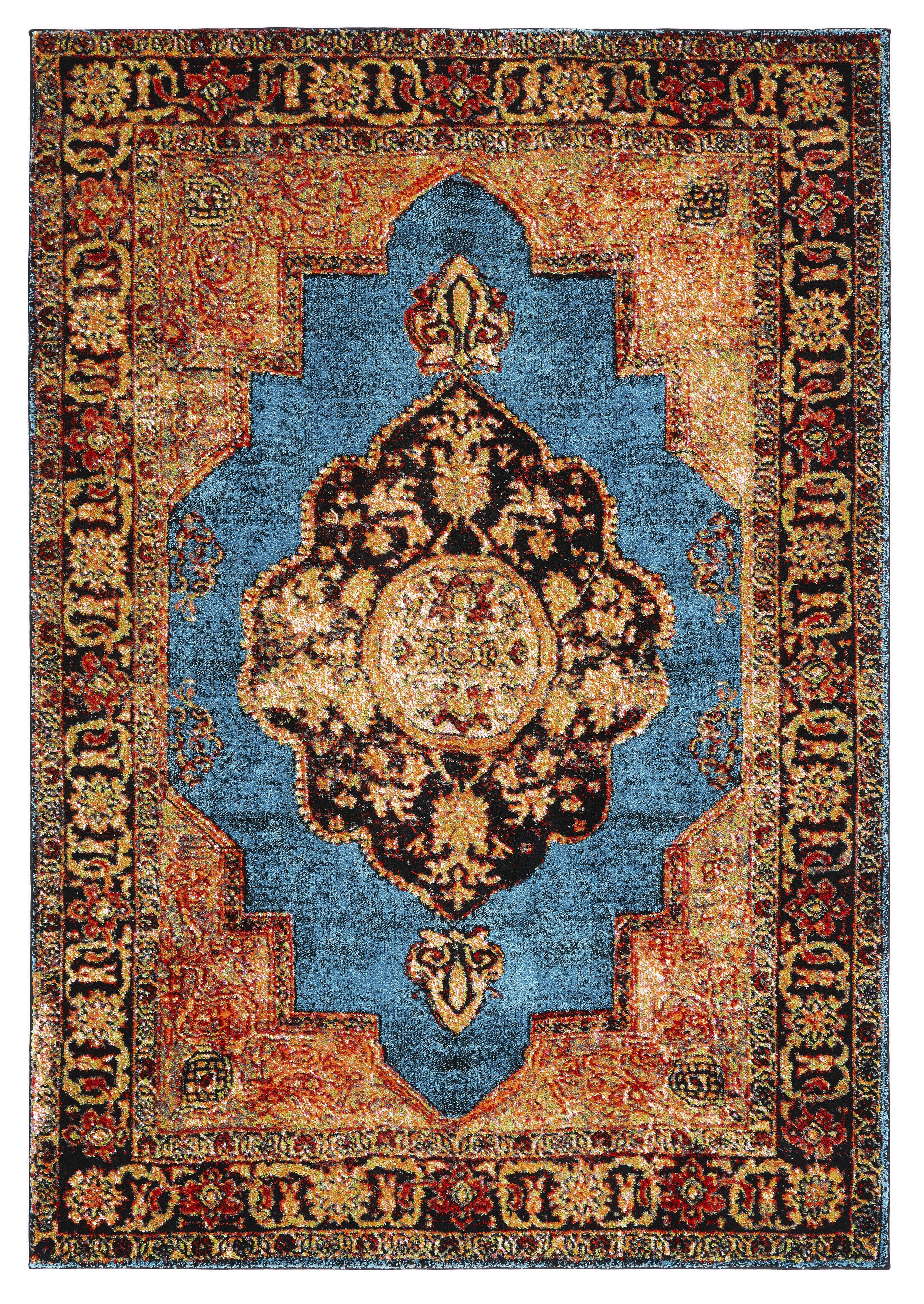 SAFAVIEH Vintage Hamadan Tahnee Oriental Area Rug, Gold/Light Blue, 9 ...
