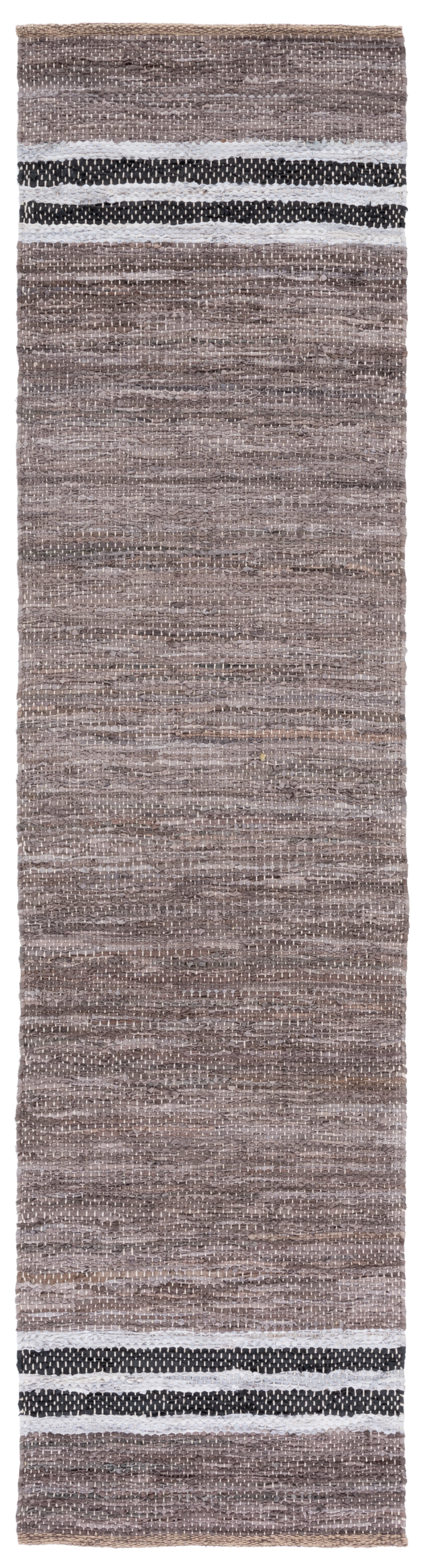 SAFAVIEH Vintage Leather Abraham Neapolitan Runner Rug, Grey/Beige, 2'3 ...