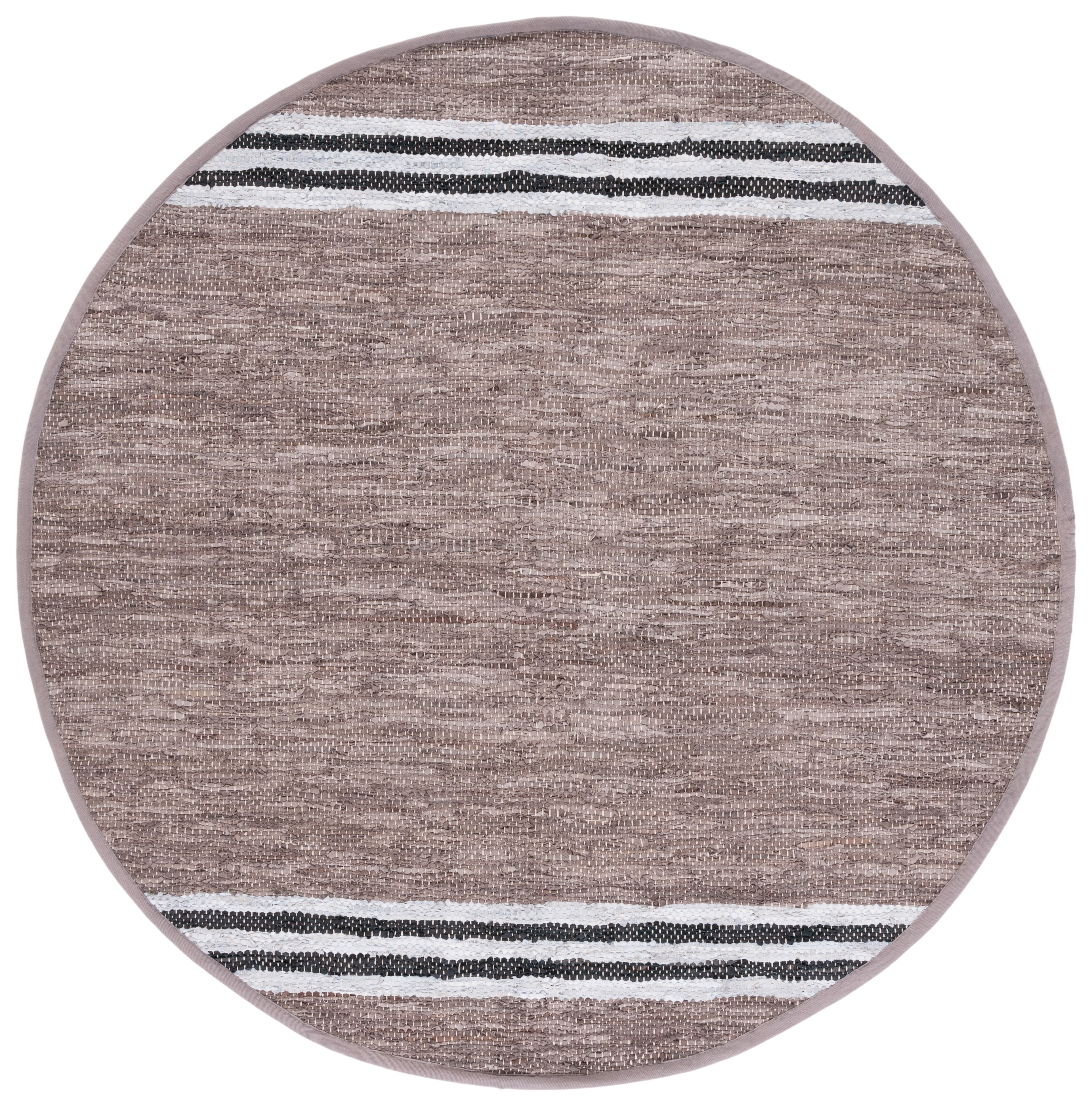 SAFAVIEH Vintage Leather Grace Striped Area Rug, Grey/Ivory, 7' x 7 ...