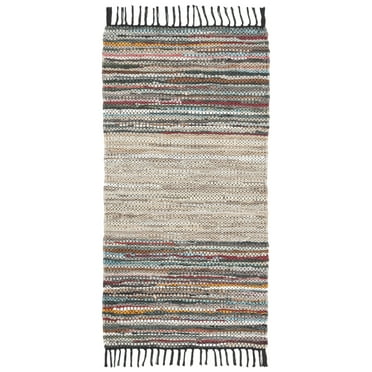SAFAVIEH Rag Robynne Striped Cotton Runner Rug, Aqua/Multi, 2'3" x 5 ...