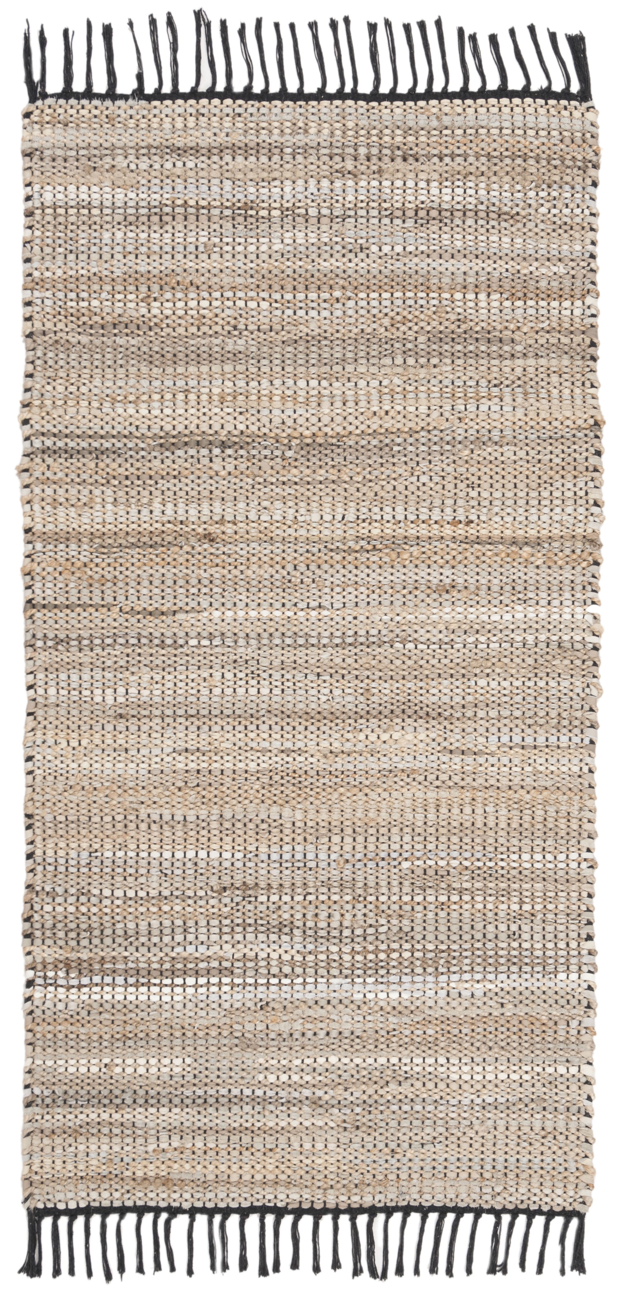 SAFAVIEH Vintage Leather Zharko Solid Braided Fringe Runner Rug, Beige ...
