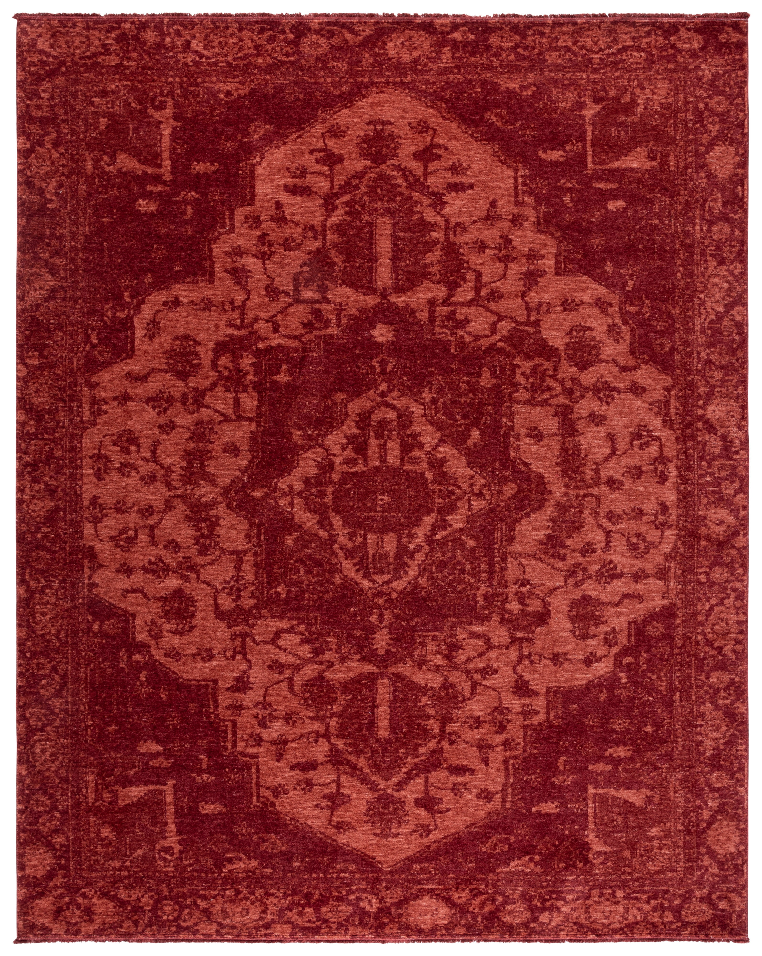 SAFAVIEH Vintage Overdye Ophelia Solid Area Rug, Red, 8' x 10 ...