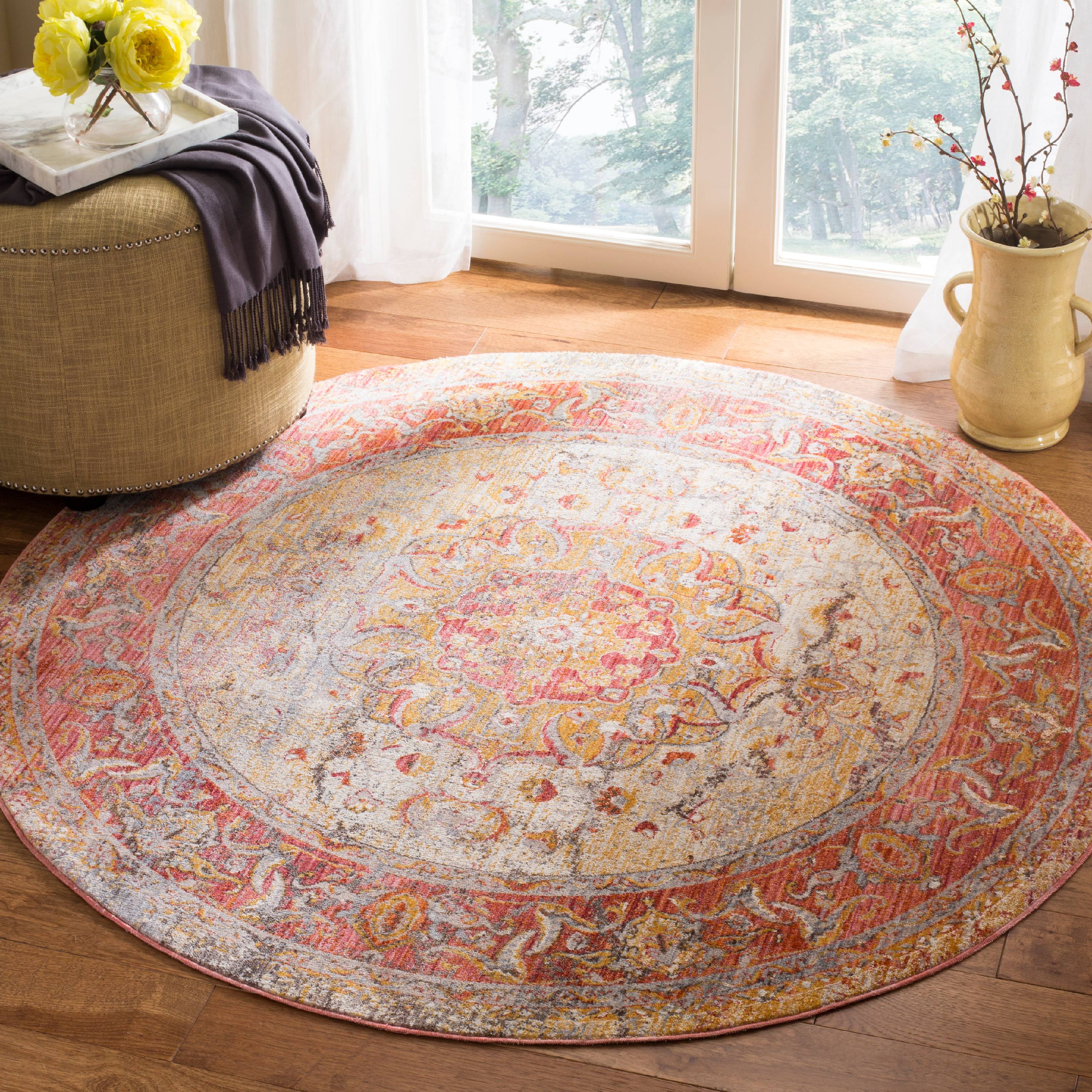 SAFAVIEH Vintage Persian Trina Traditional Polyester Area Rug, Saffron ...