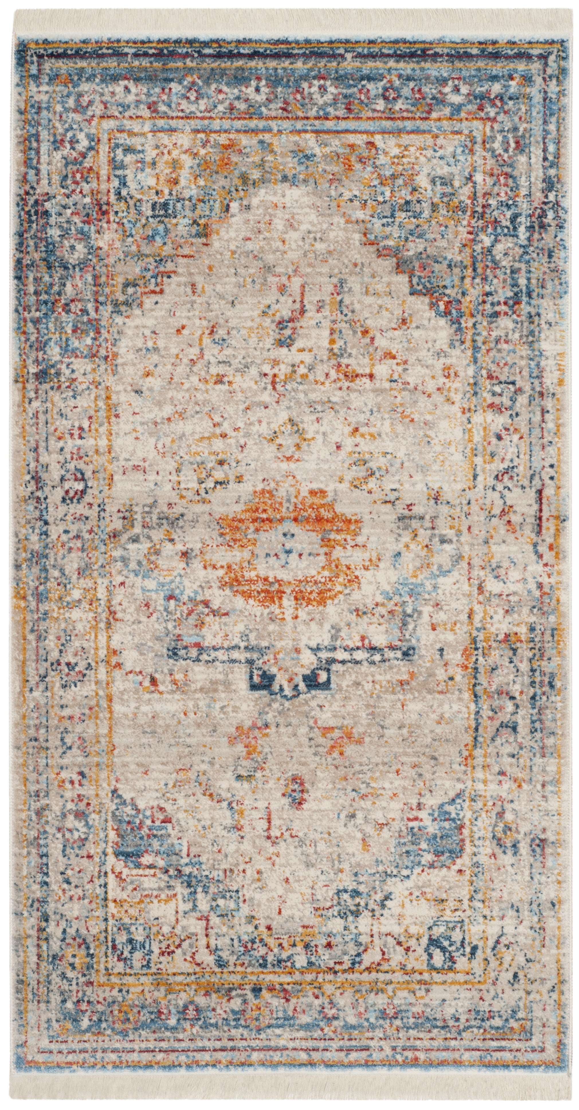 SAFAVIEH Vintage Persian Weldon Medallion Polyester Area Rug, Blue ...