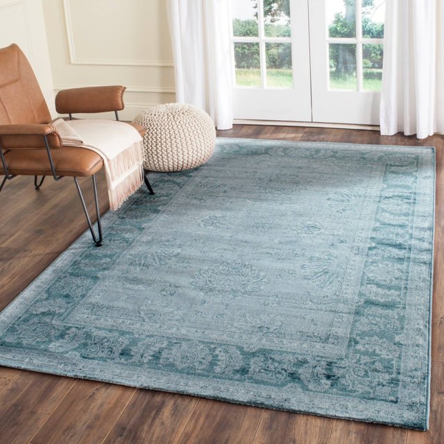 SAFAVIEH Vintage Tobin Traditional Area Rug, Light Blue/Dark Blue, 5'1 ...
