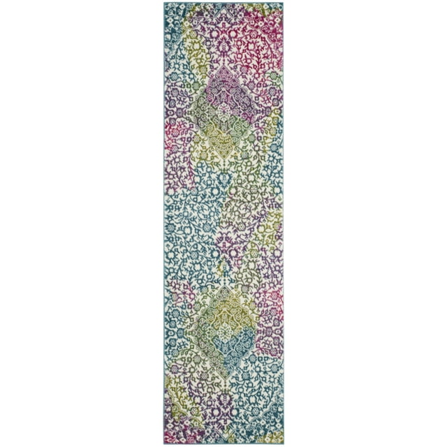 SAFAVIEH Watercolor Edna Abstract Colorful Runner Rug, Ivory/Fuchsia, 2 ...