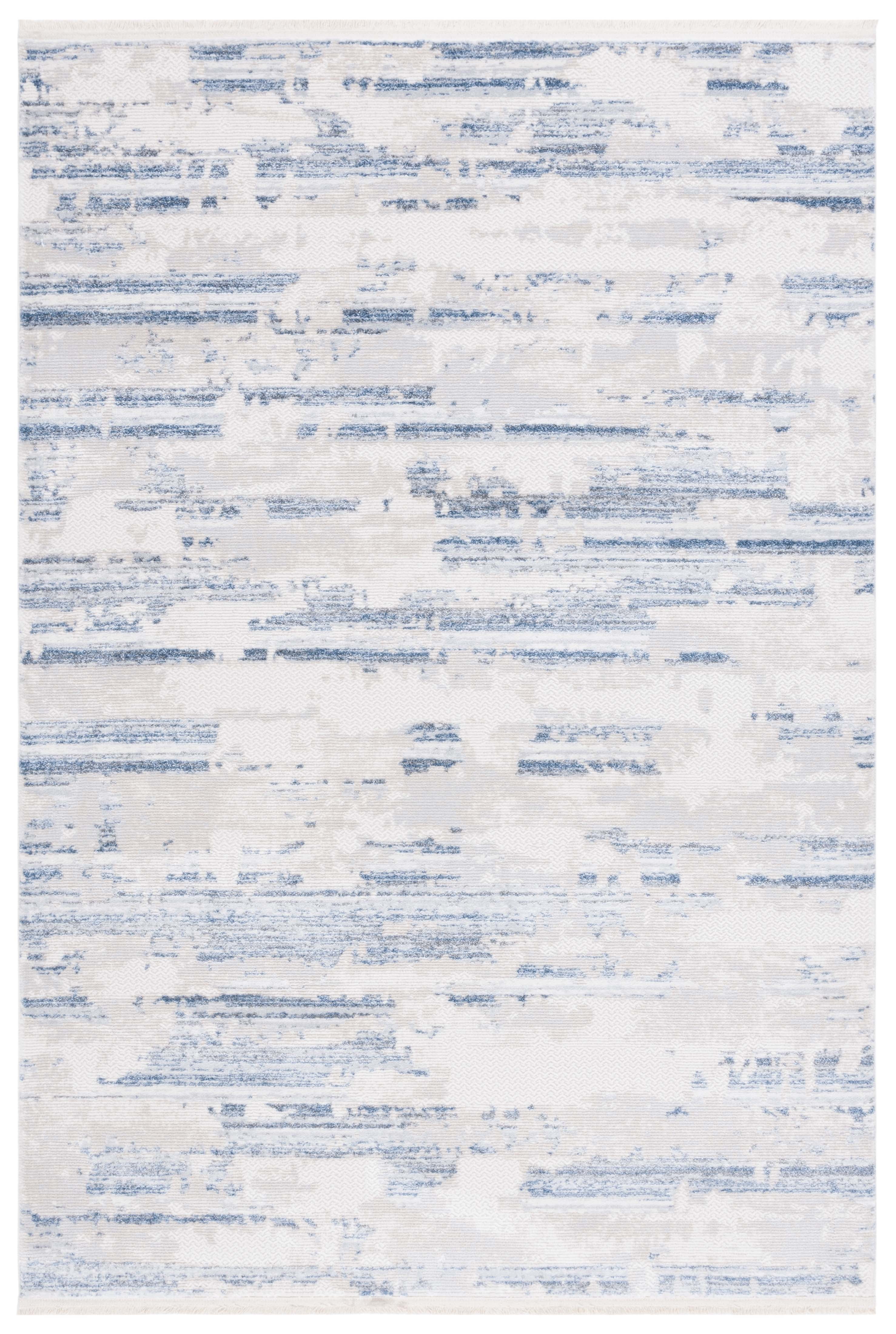SAFAVIEH Whisper Zechariah Camo Area Rug, Grey/Blue Ivory, 5'3" x 7'6 ...