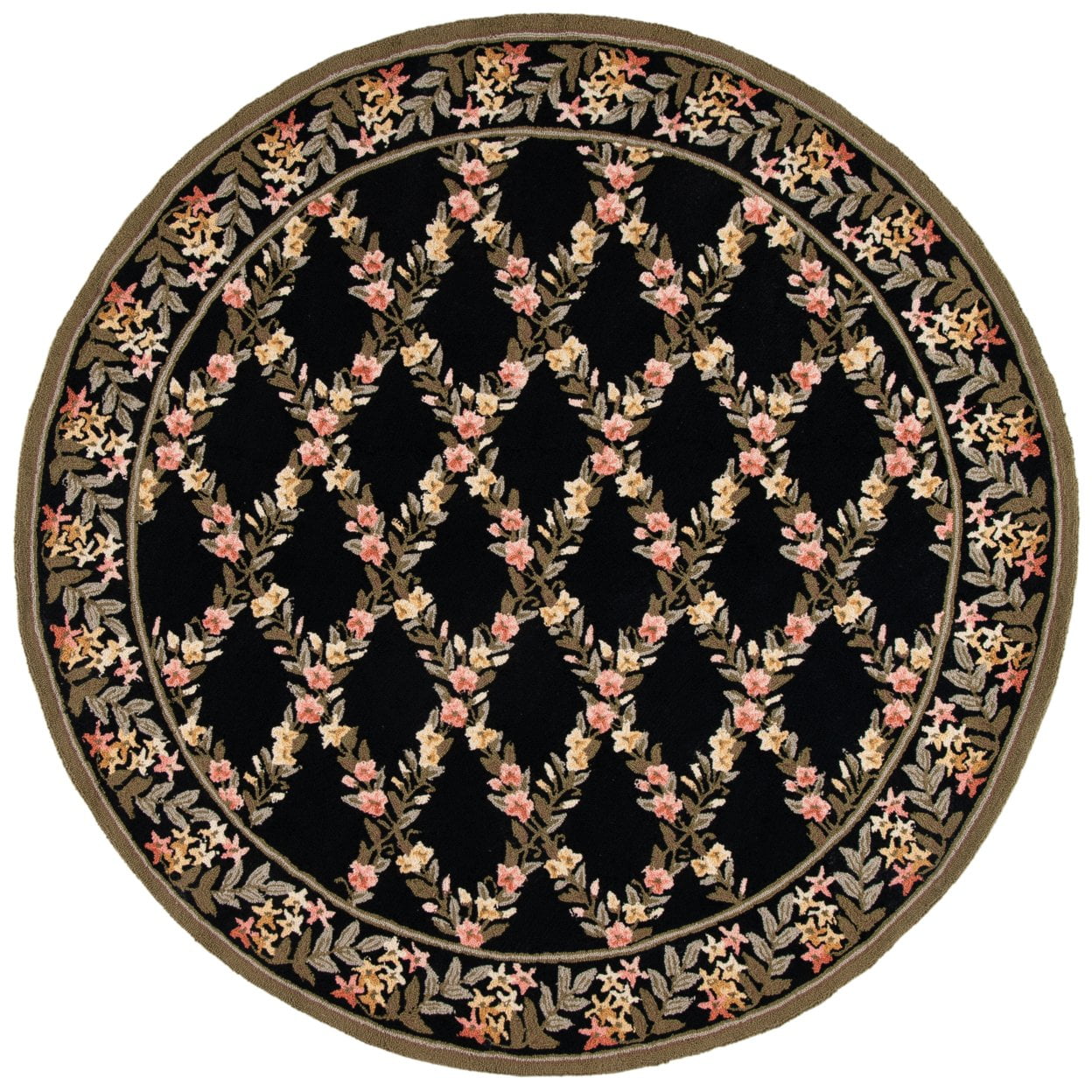 SAFAVIEH Wilton WIL321A Handmade Black / Green Rug - Walmart.com