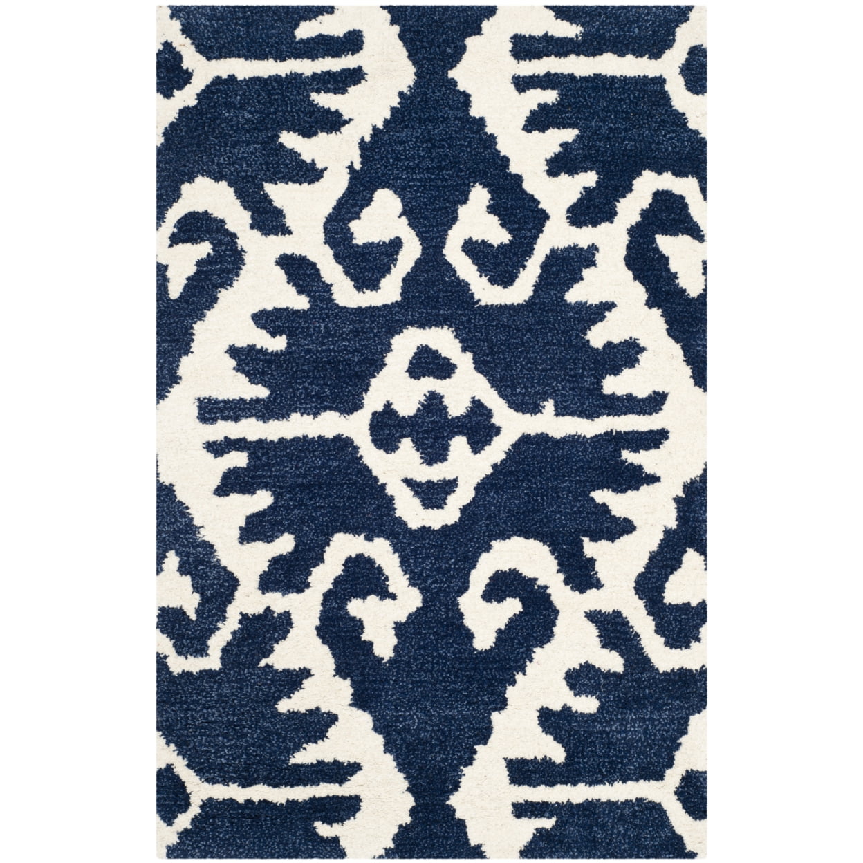SAFAVIEH Wyndham Dzvonko Southwestern Wool Area Rug, Royal Blue/Ivory ...