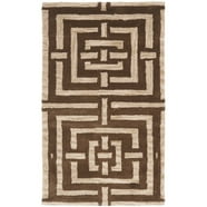 SAFAVIEH Soho Benson Geometric Wool Area Rug, Brown/Gold, 6' x 6' Round ...