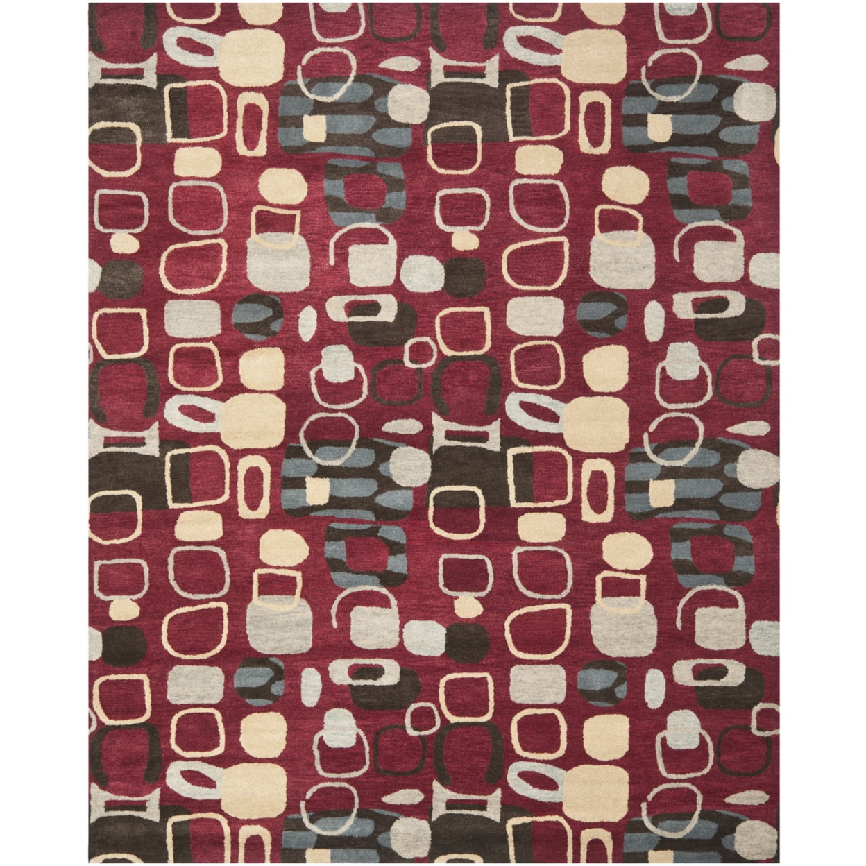 SAFAVIEH Wyndham Megan Geometric Area Rug, Red/Multi, 8' x 10 ...