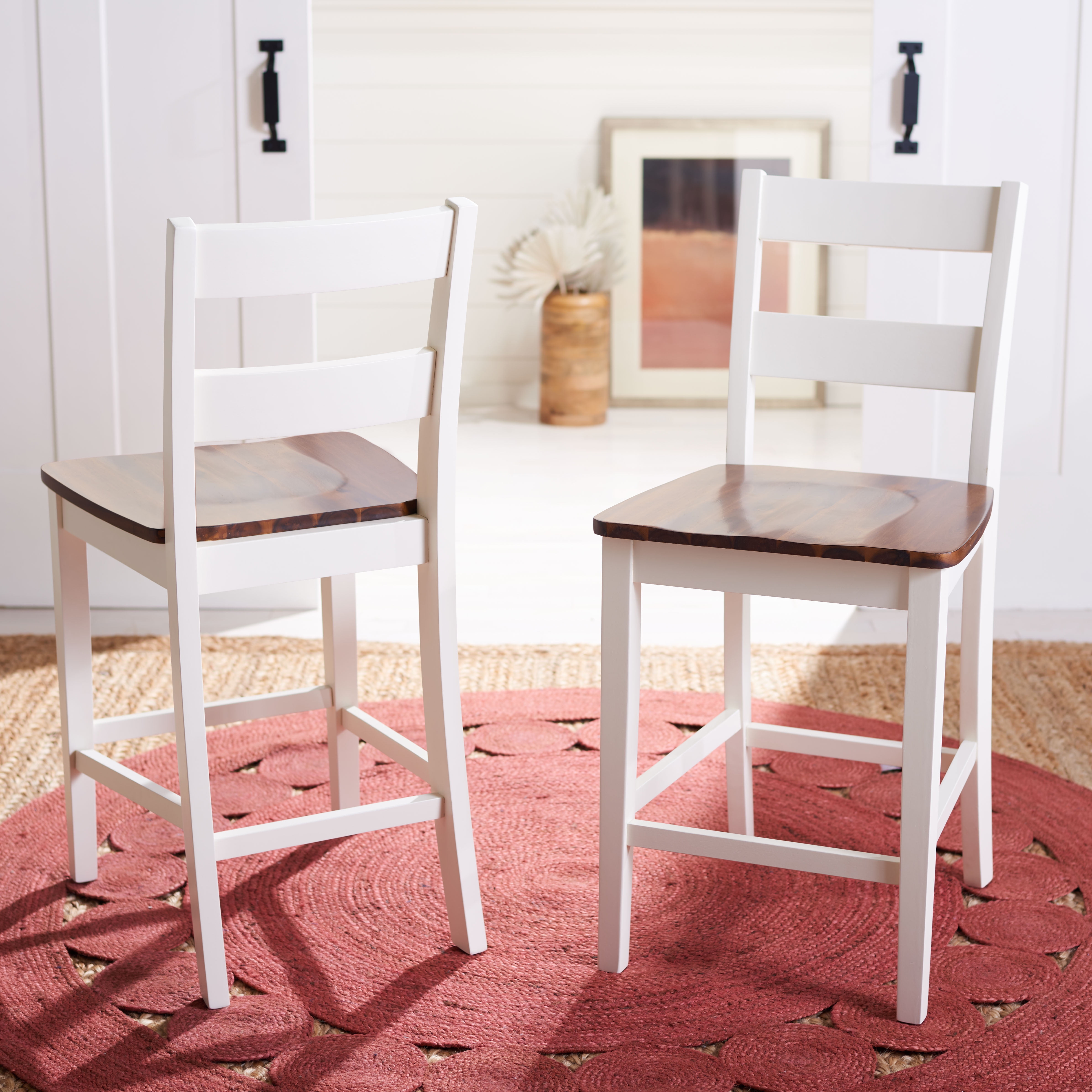 Free Shipping! Safavieh Yuri Modern Wooden Counter Stool with Footrest ...