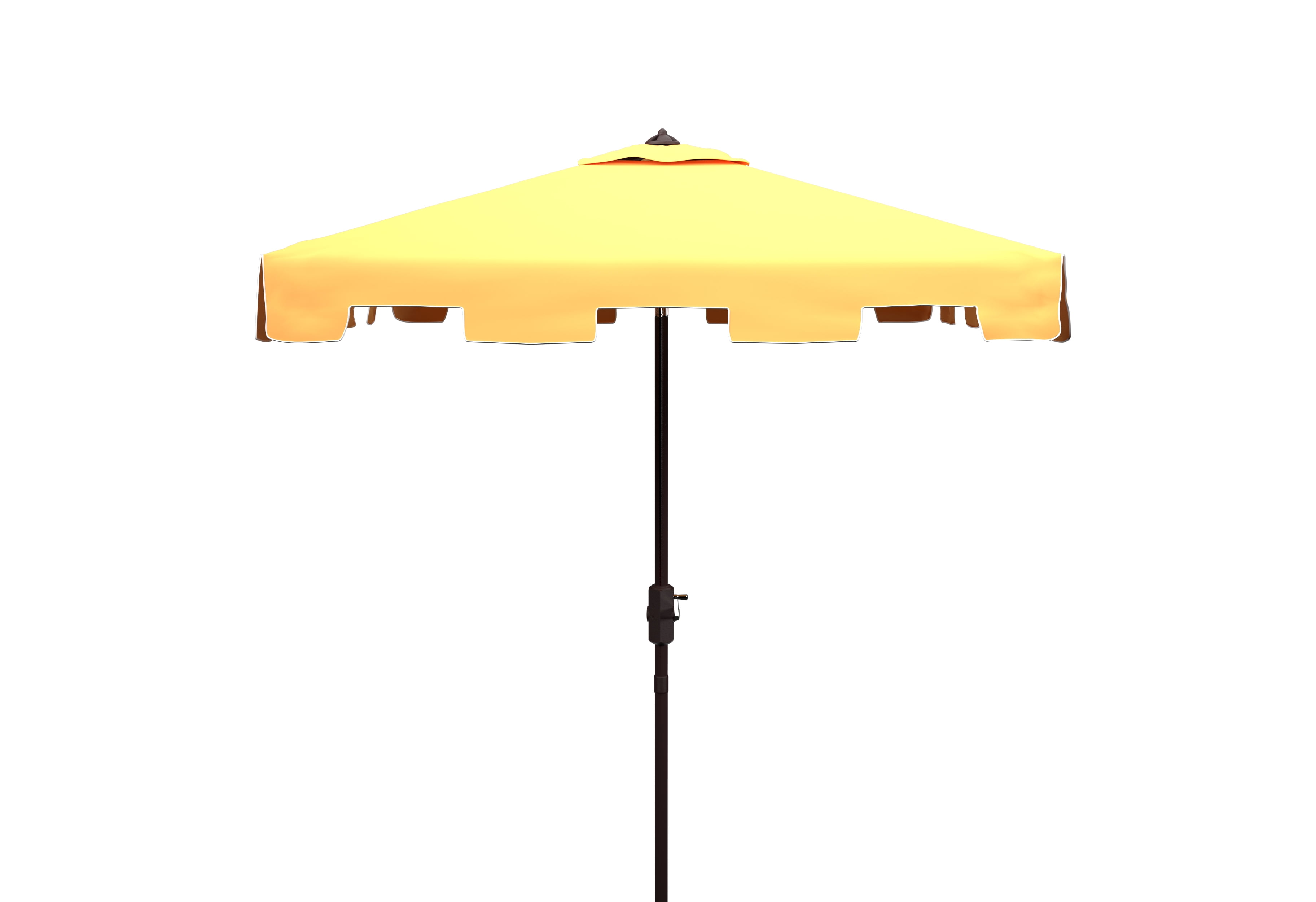 SAFAVIEH Zimmerman 7.5' Market Crank Square Patio Umbrella, Yellow/White - Walmart.com