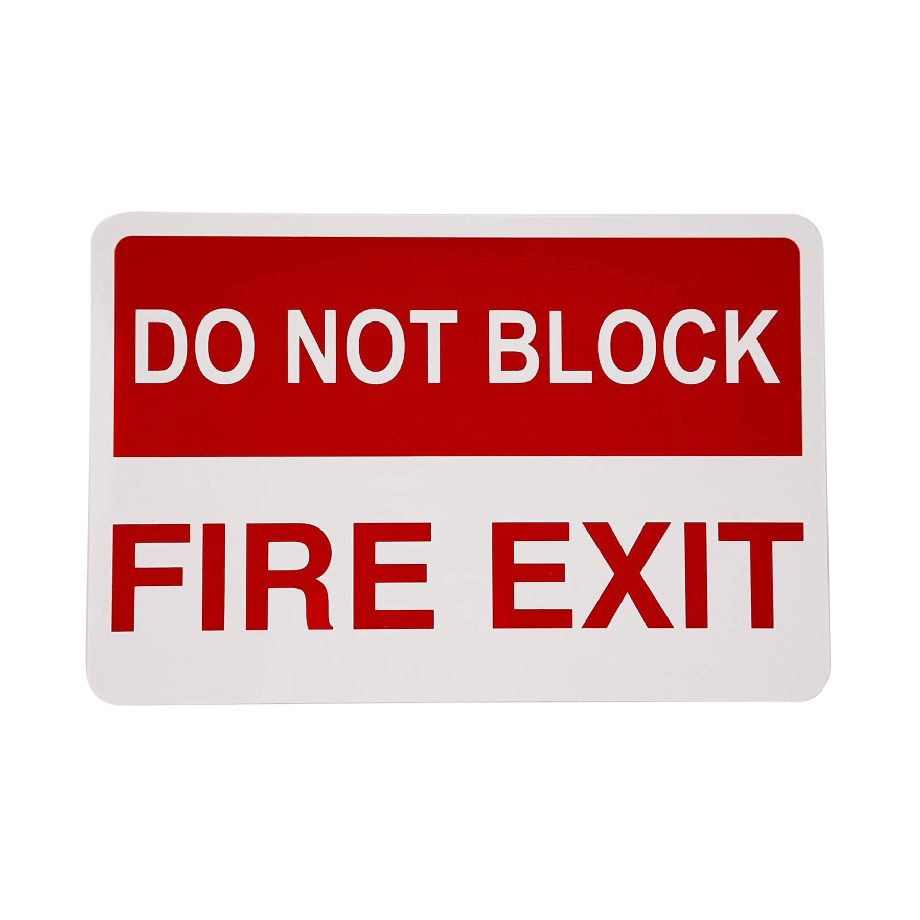 SAFE HANDLER Do Not Block Fire Exit Sign, 12” x 8”, Rust-Free Metal ...