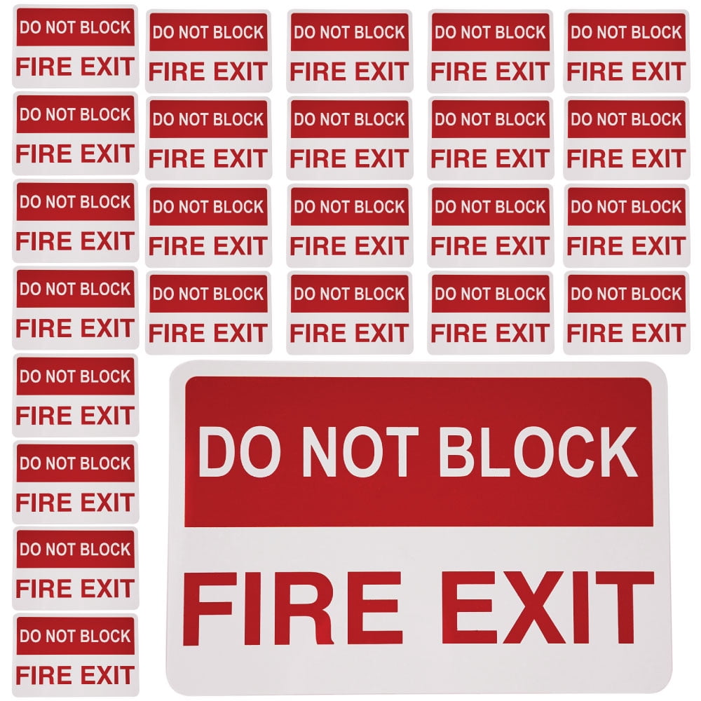 SAFE HANDLER Do Not Block Fire Exit Sign, 12” x 8”, Rust-Free Metal ...