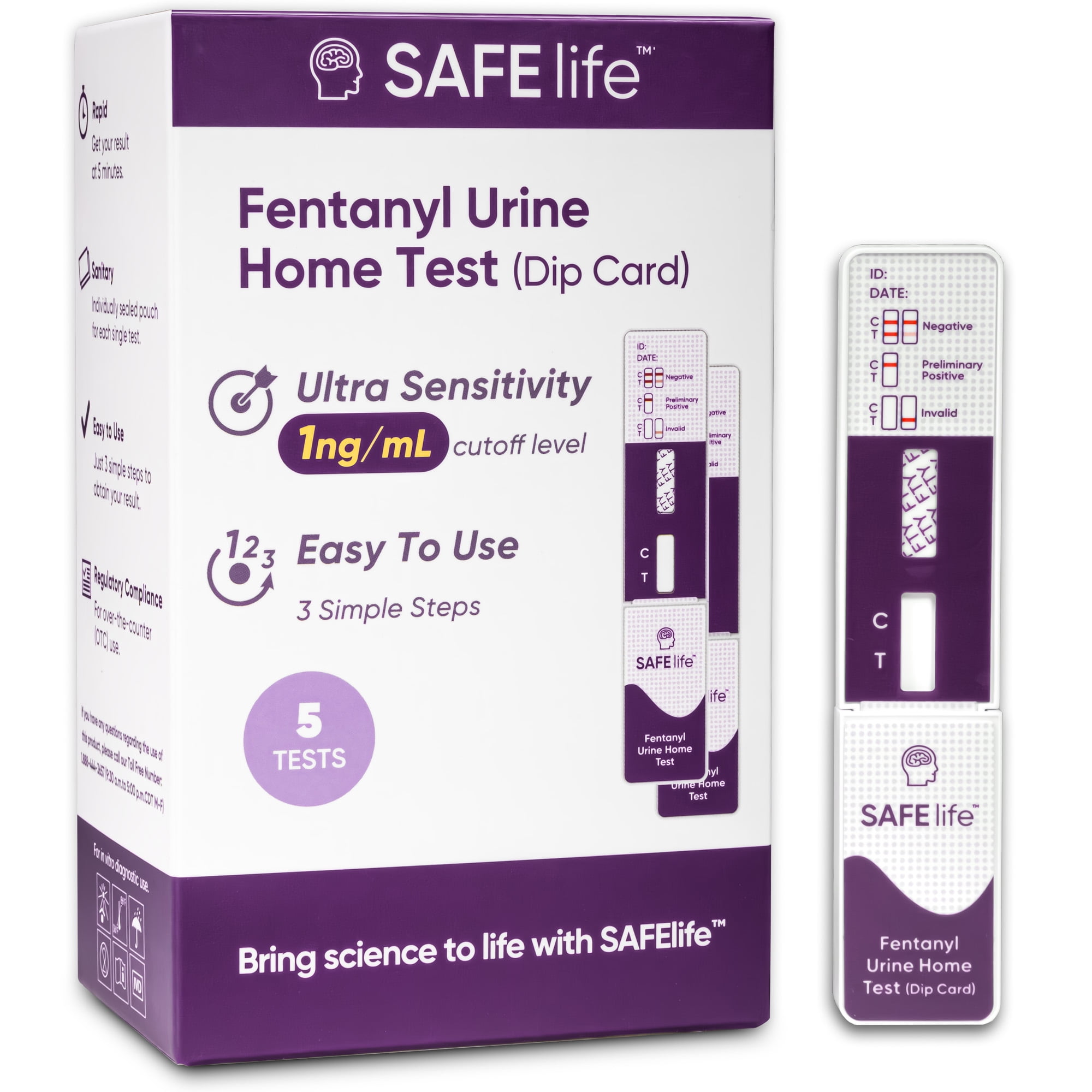 SAFE LIFE Fentanyl Urine Test Dip Card – Highly Sensitive, 1 ng/ml Low ...