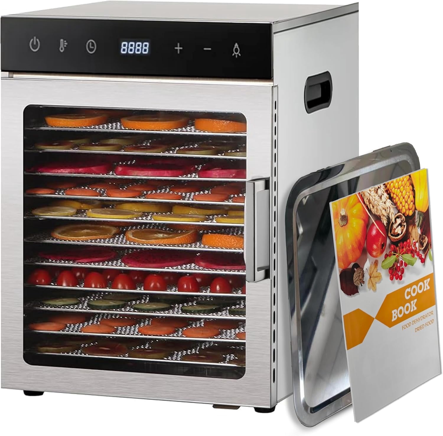 Mountain Essentials 10-Tray Food Dehydrator, 800W Stainless Steel ...