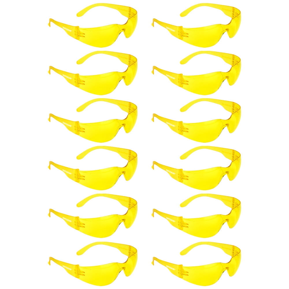 SAFEGEAR Amber Safety Glasses 12-pk. - Yellow Safety Glasses for Men ...