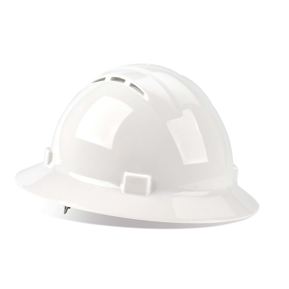 SAFEGEAR Full Brim Hard Hat, Vented, 4 Point Adjustable Ratchet ...