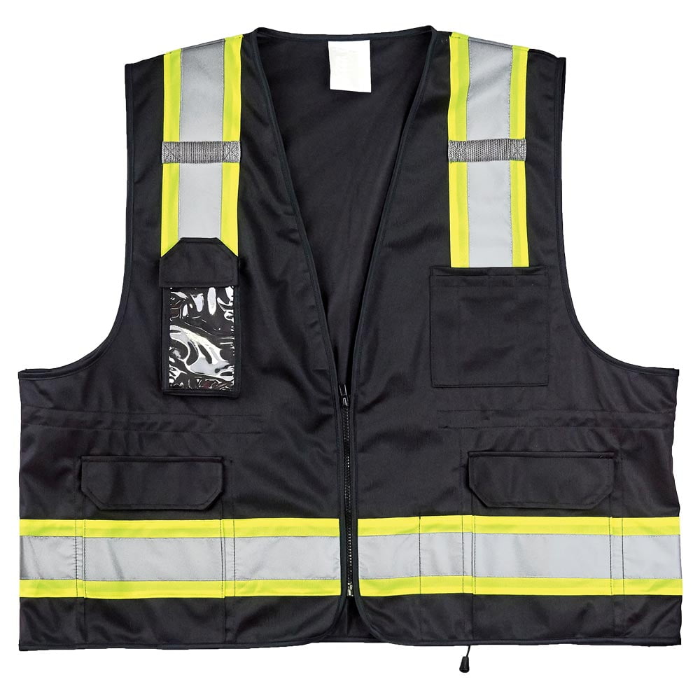 SAFEGEAR L/XL Black High Visibility Safety Vest - Unisex, Polyester ...