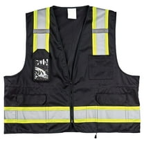ProtectX 6 Pockets High Visibility Zipper Front Safety Vest with ...