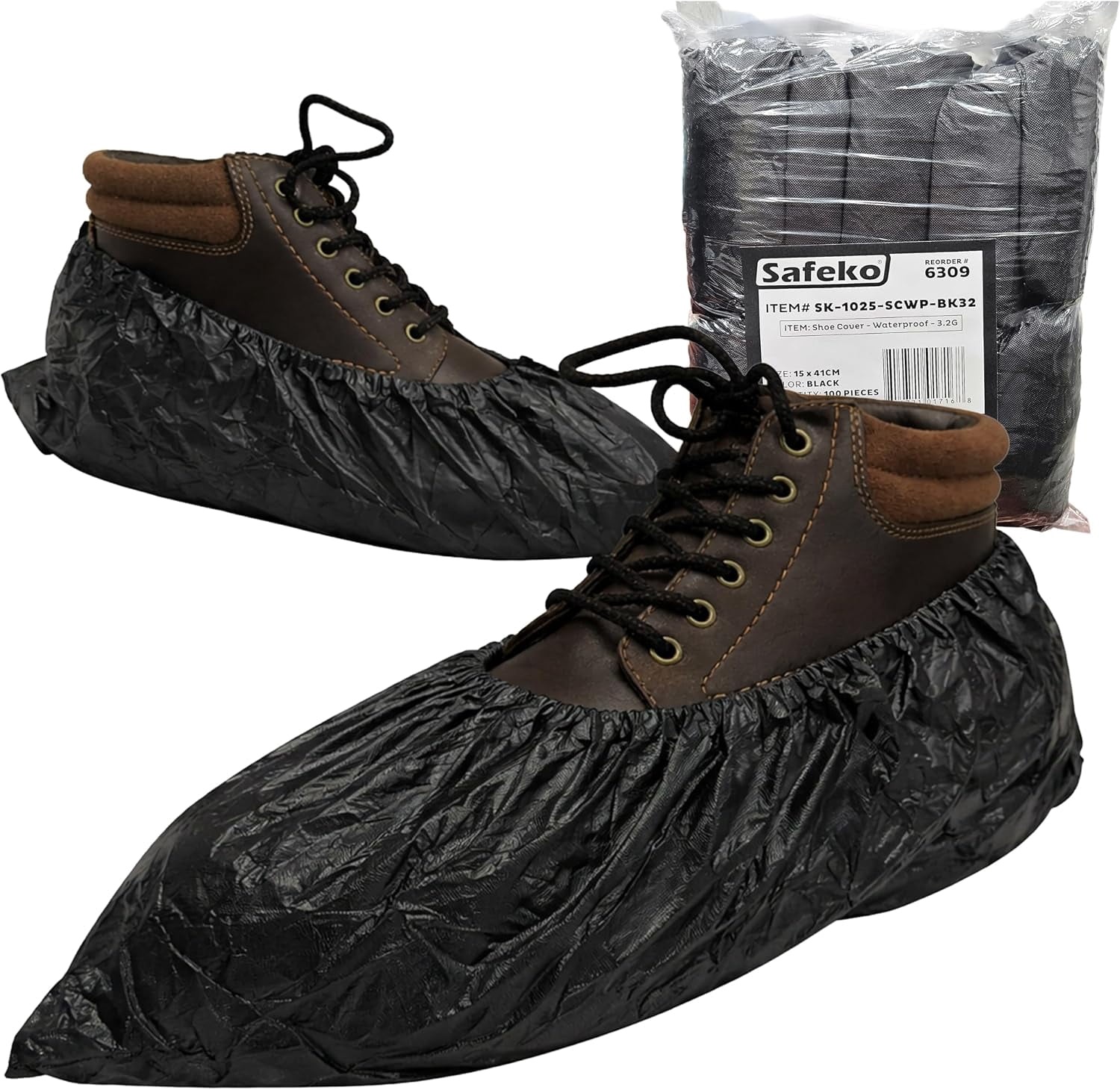 SAFEKO Waterproof Shoe Covers – Non-Slip, Disposable CPE Boot Covers ...