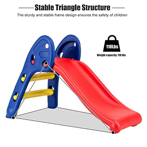 SAFEPLUS Kids Indoor Folding Slide, Sturdy & Safe Toddler Climber ...