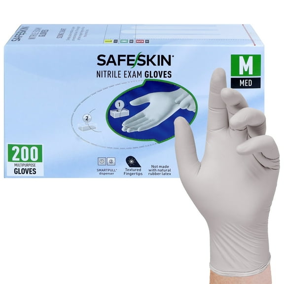 Nitrile Exam Gloves Disposable - 3.5 Mil, Gray, Powder Free Gloves for ...