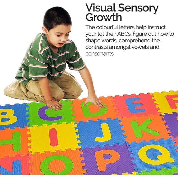 SAFEST Non Toxic Alphabet Puzzle Mat - THICKEST ABC + Numbers 0 to 9 ...